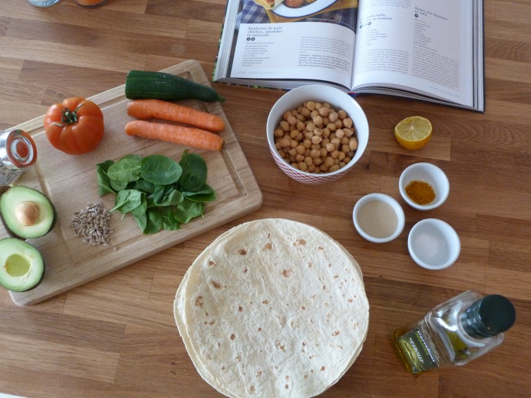 Recette : Wraps de houmous au curry & crudités – Con-fession